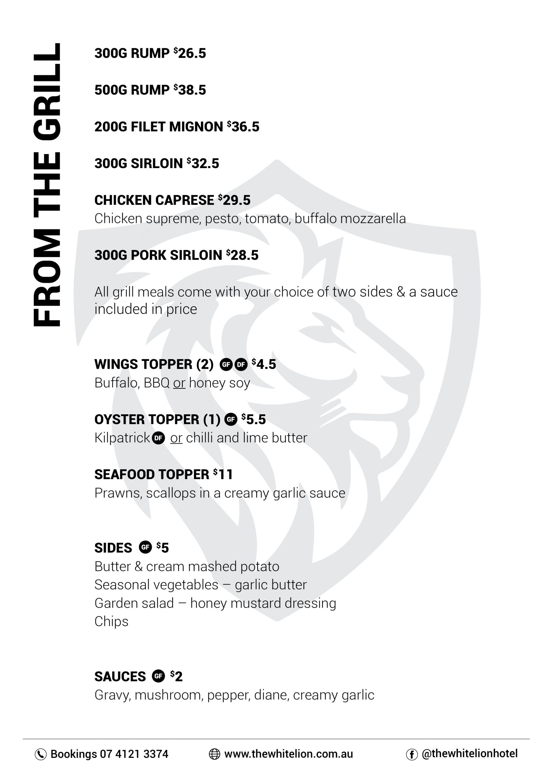 MEALS • THE WHITE LION HOTEL