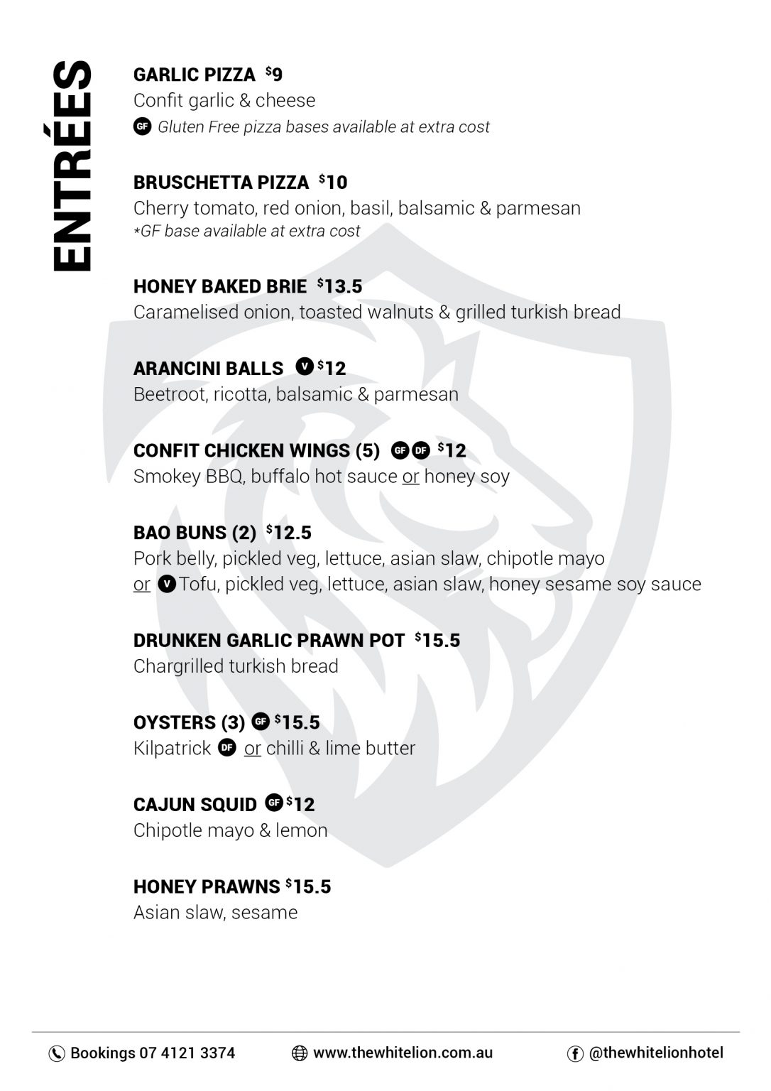 MEALS • THE WHITE LION HOTEL