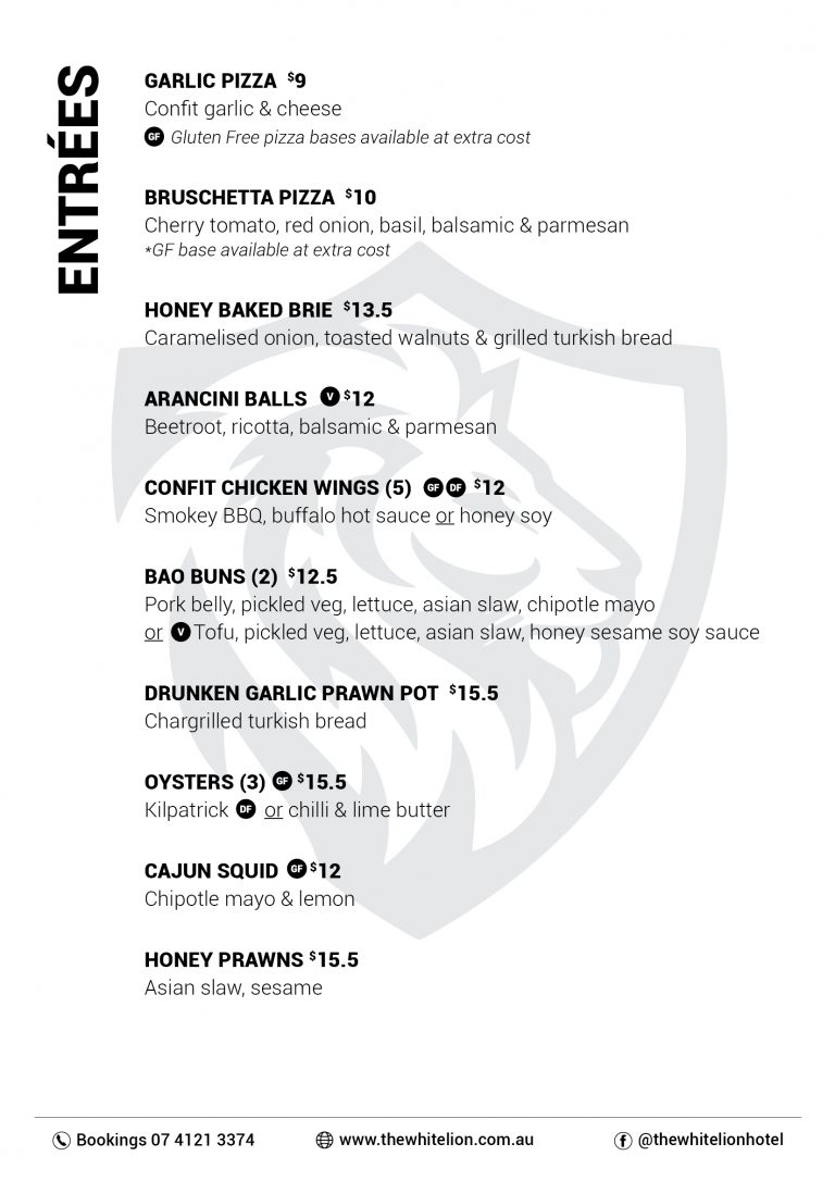 MEALS • THE WHITE LION HOTEL