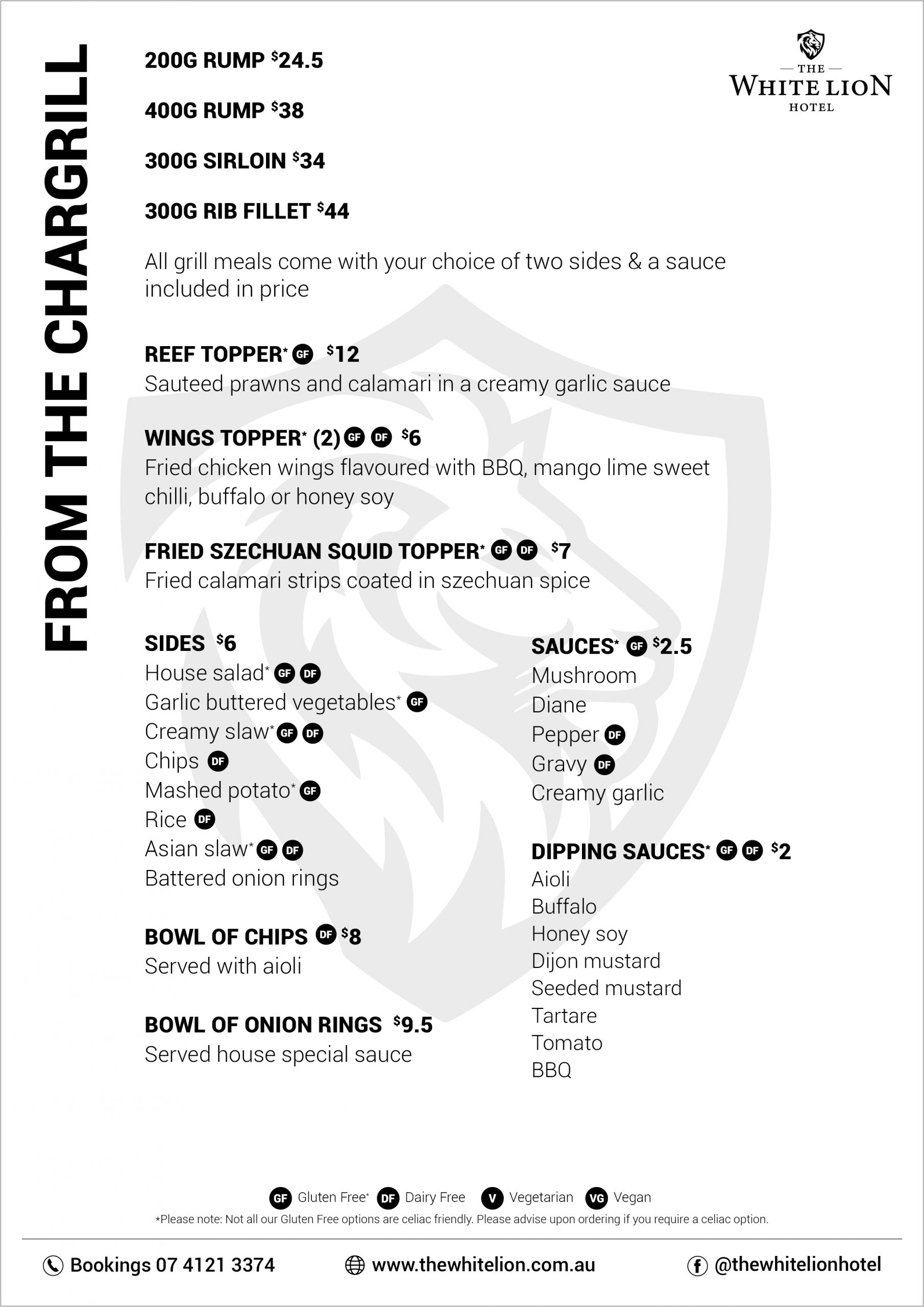 MEALS • THE WHITE LION HOTEL