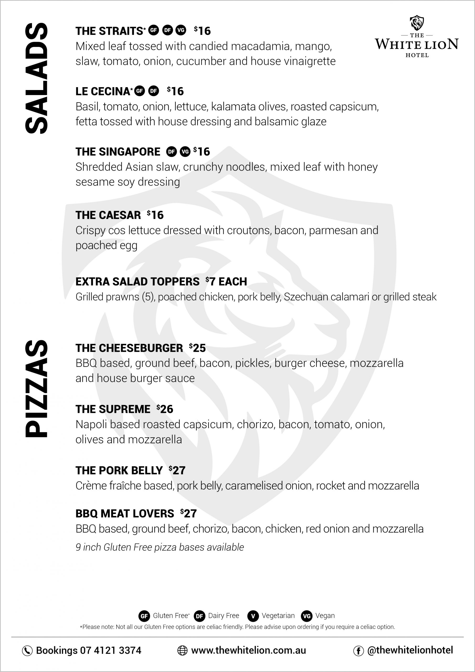 MEALS • THE WHITE LION HOTEL