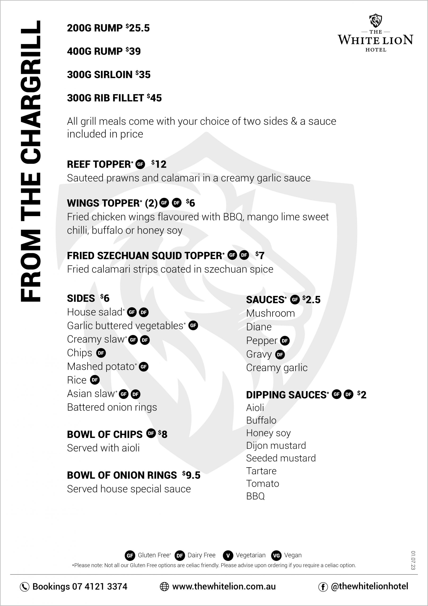 MEALS • THE WHITE LION HOTEL